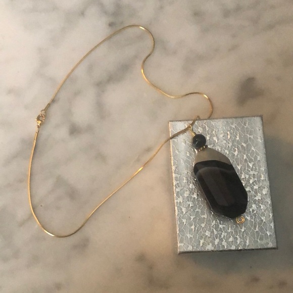 Jewelry | Stone Necklace Wgold Chain Gift Box | Poshmark